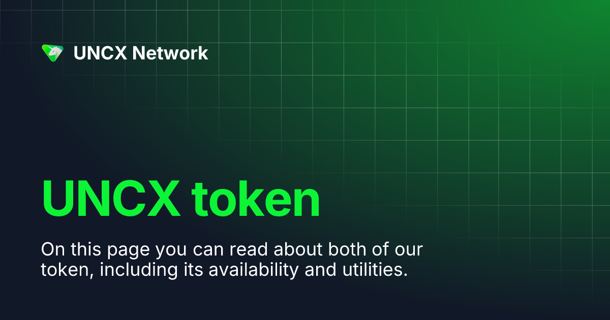 UNCX token | UNCX Network