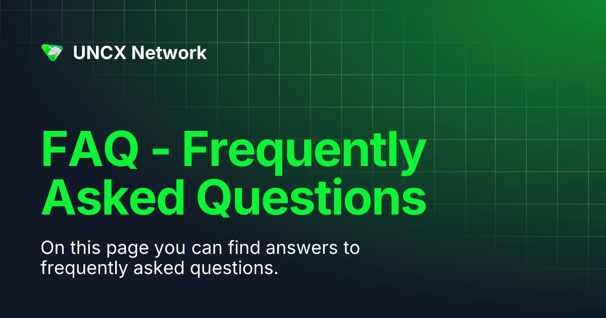 FAQ - Frequently Asked Questions | UNCX Network